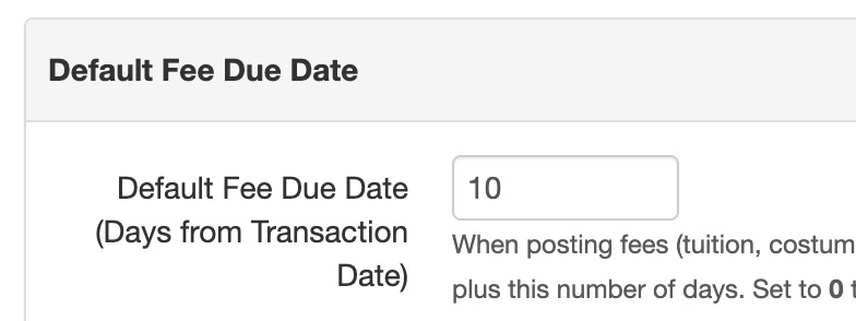 Set a Default Fee Due Date in Billing Settings – Studio Pro